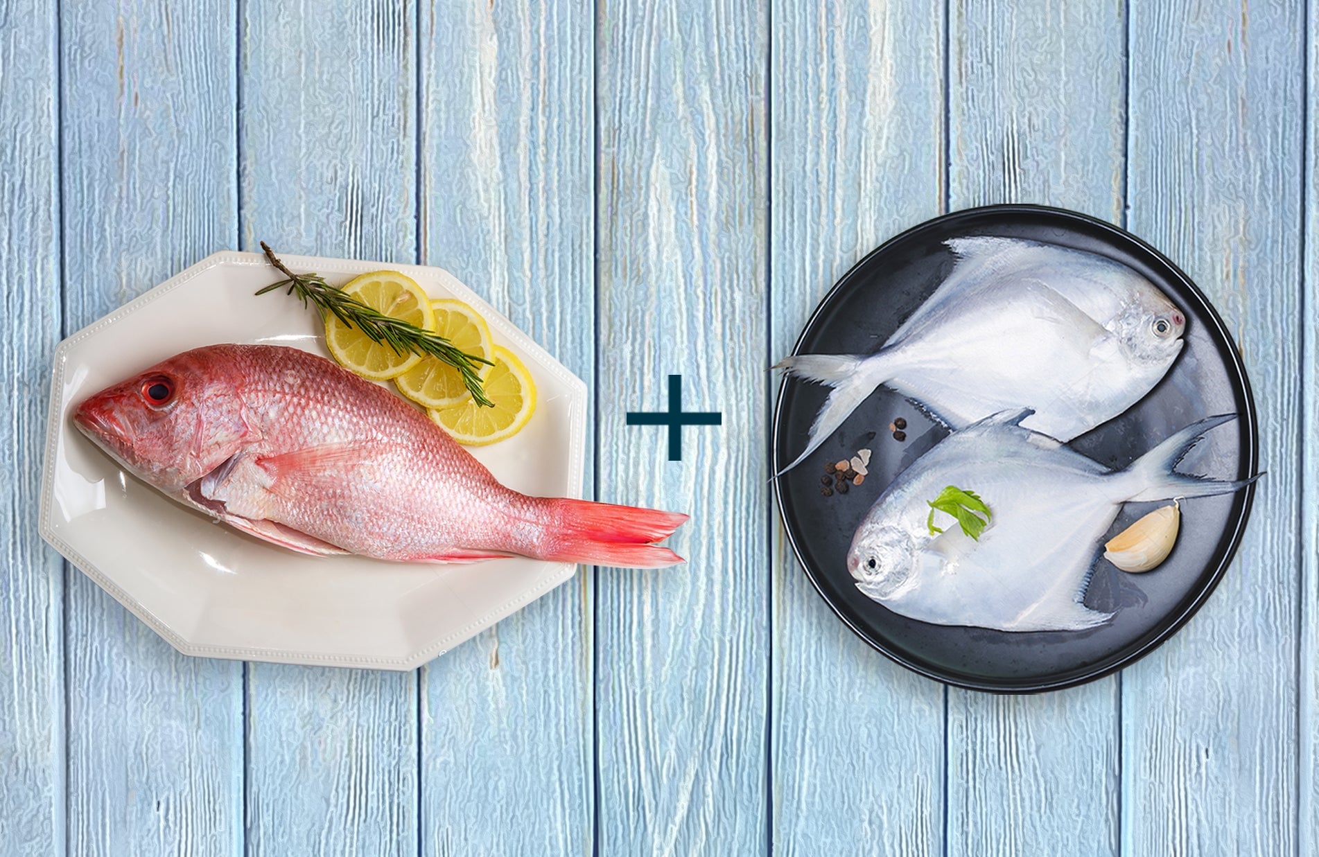 Buy Whole Silver Pomfret 500gm & Red Snapper Curry Cut 500gm